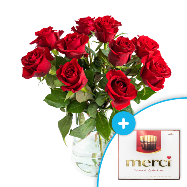 Merci Chocolade + Boeket Liefdevol | Greetz