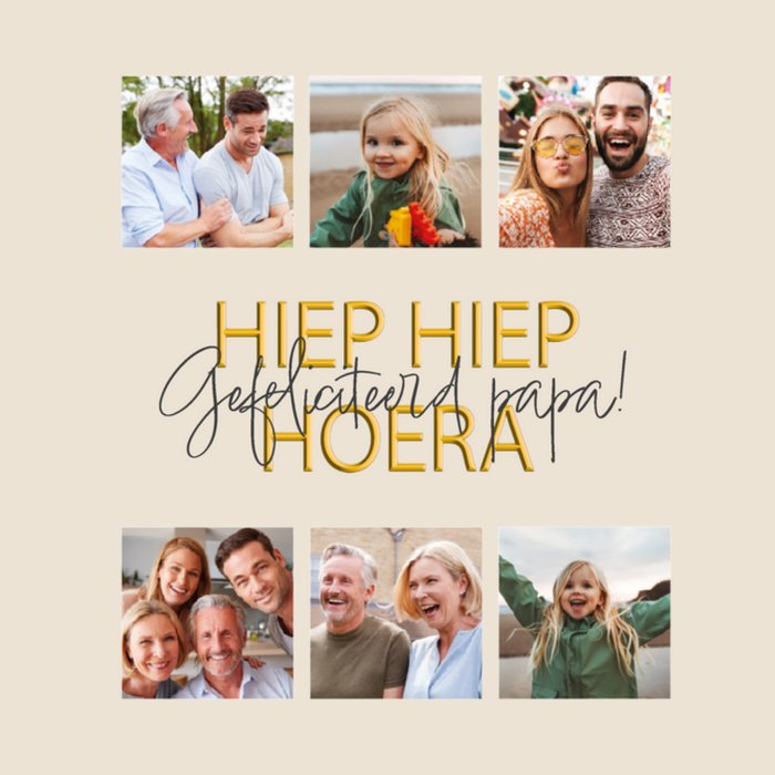 Greetz | Verjaardagskaart | Hiep Hiep Hoera | Papa | Met fotos | Greetz
