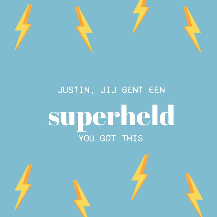Greetz | Gezakt kaart | superheld | met naam | Greetz