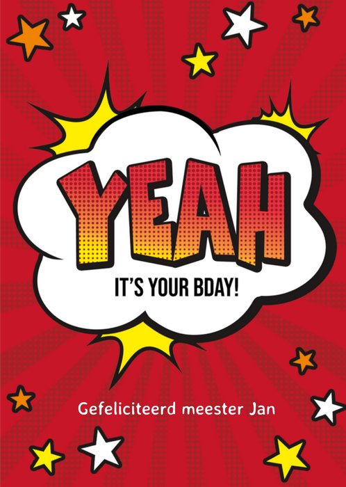 TMS | Verjaardagskaart | Pop art | Meester | Greetz