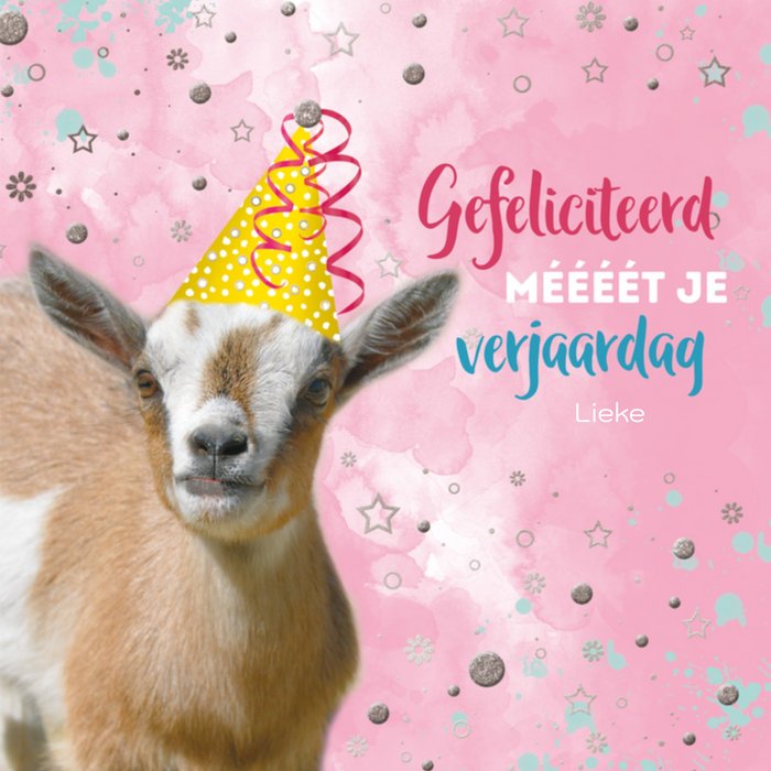 TMS | Verjaardagskaart | geit | met naam | Greetz