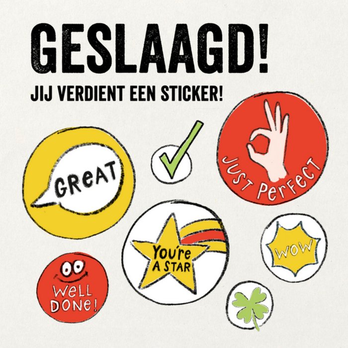 Greetz | Geslaagd kaart | sticker | grappig | Greetz
